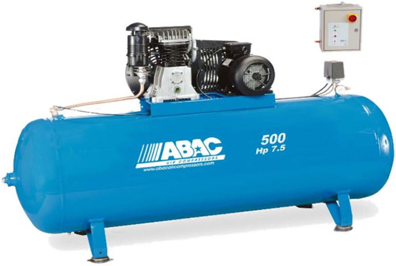 Abac Compresseur 500L 7,5CV Bi-étagé 400V Marche Lente - Compresseur d ...