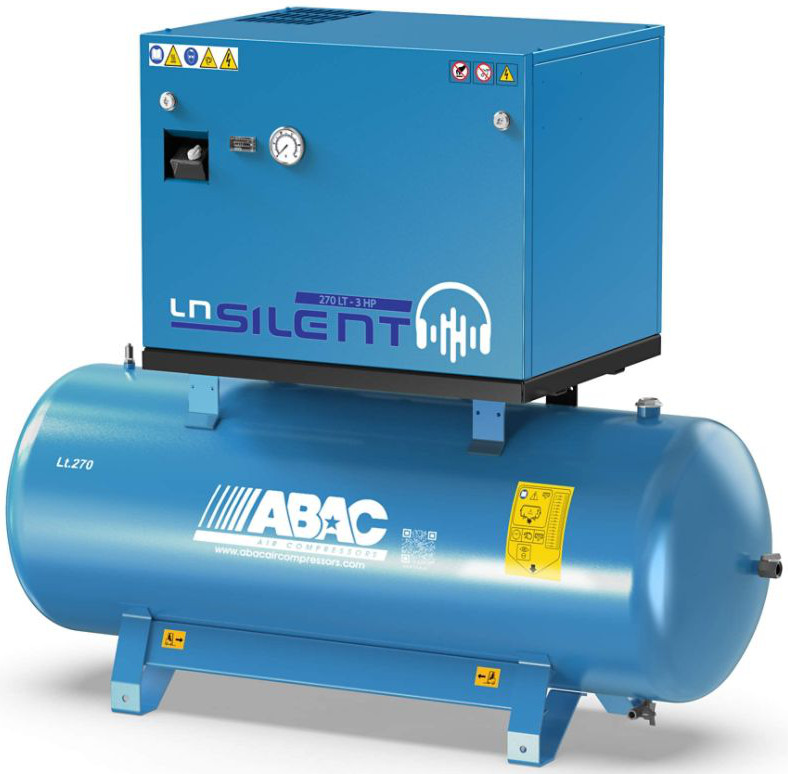 Abac Compresseur 5,5CV 270L A Pistons Insonorisé - Compresseur d'air ABAC